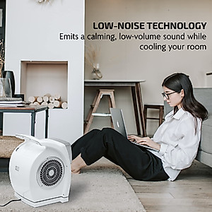 OVENTE Electric Blower Floor Fan 15" with 3-Speed Control, 90° Oscillating and 45° Manual Pivoting Head, Low-Noise Technology and Easy to Clean Air Filter Ideal for Home, Bedroom, Office, White BF74W