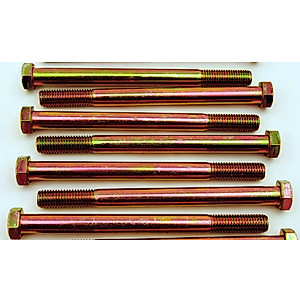 (8) Hex Head 5/8-11 x 8 Grade 8 Bolts Yellow Zinc Cap Screws
