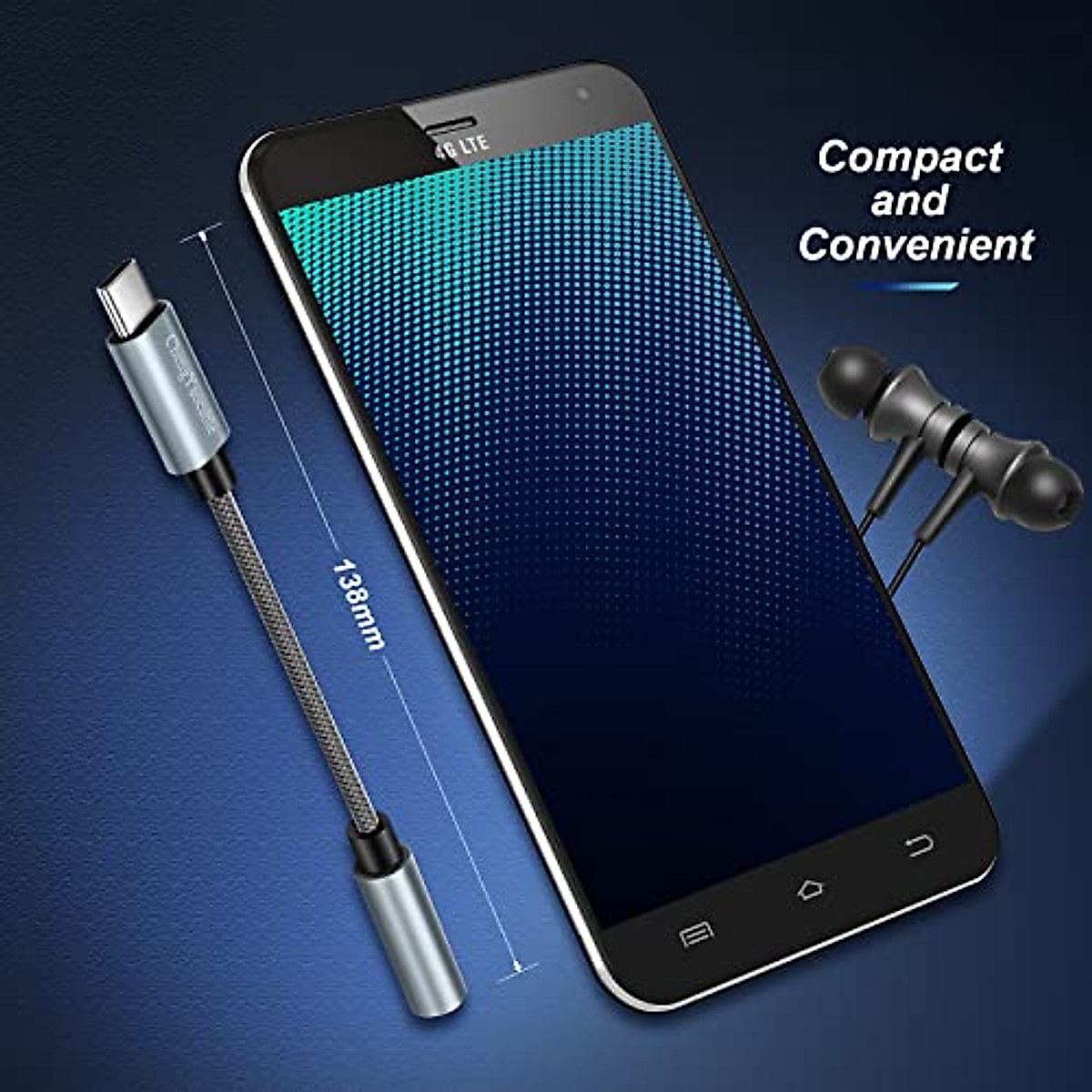 ChengYaocable USB C to 3.5mm Audio Adapter for S23 S22 S21 Ultra Z Flip Note 20, Pixel 6/5 (1 Pack, Grey)