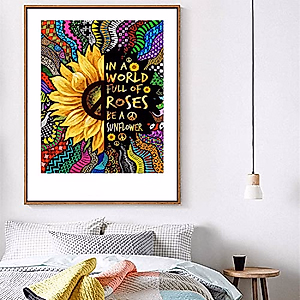 PJOESL Diamond Painting Kits for Adults - Sunflower Diamond Art DIY 5D Full Round Drill Crystal Rhinestone Arts and Crafts - Gem Art Paint with Diamond Dots Home Wall Decor 11.8x15.7inch