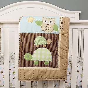 Brandream Crib Bedding Set for Baby Boy Girl Nursery Set 3-Piece with Polka Dot | Crib Comforter, Fitted Crib Sheet, Crib Skirt Included World of Caterpillar Frog Friends Theme