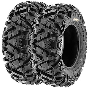 Set of 4 SunF Power.I ATV UTV all-terrain Tires 25x8-12 Front & 25x10-12 Rear, 6 PR, Tubeless A033