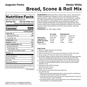 Augason Farms Vegetable Stew Blend 2 lbs 0.5 oz No. 10 Can & Honey White Bread Scone & Roll Mix Emergency Food Storage #10 Can