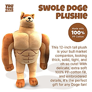 Youtooz Swole Doge Plushie, 12" Buff Doge Plush, Cute Plush Toys Meme Collection Based on Famous Internet Memes