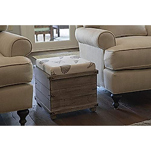 Decor Therapy Hadley Weathered Storage Ottoman, Barnwood