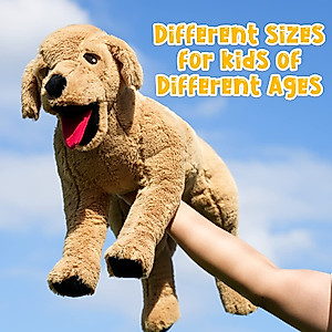 2 Pcs Dog Stuffed Animals Plush, Soft Cuddly Golden Retriever Plush Toys Large Stuffed Dog Toy Stuffed Animals Puppy Dog Toys for Birthday Party, Mother's Day,27.6 Inch and 13.8 Inch(Composite Style)