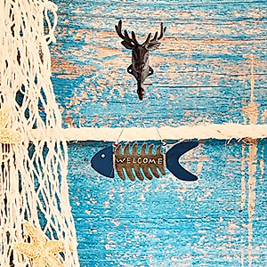 Rustic Heavy Duty Cast Iron Decorative Deer Wall Hooks Deer Antler Key Hat Holder Hanging Towel Key Coat Hook Rack Durable Iron Hanger Living Room Bathroom Room Kitchen Farmhouse Wall Decoration