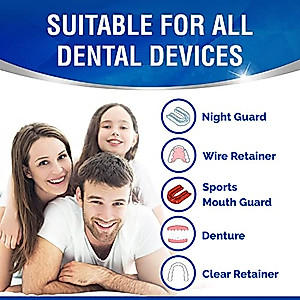 120 Retainer and Denture Cleaning Tablets (4 Months Supply) - Cleaner Removes Plaque, Stains from Dentures, Retainers, Night Guards, Mouth Guard, Aligners and Removable Dental Appliances