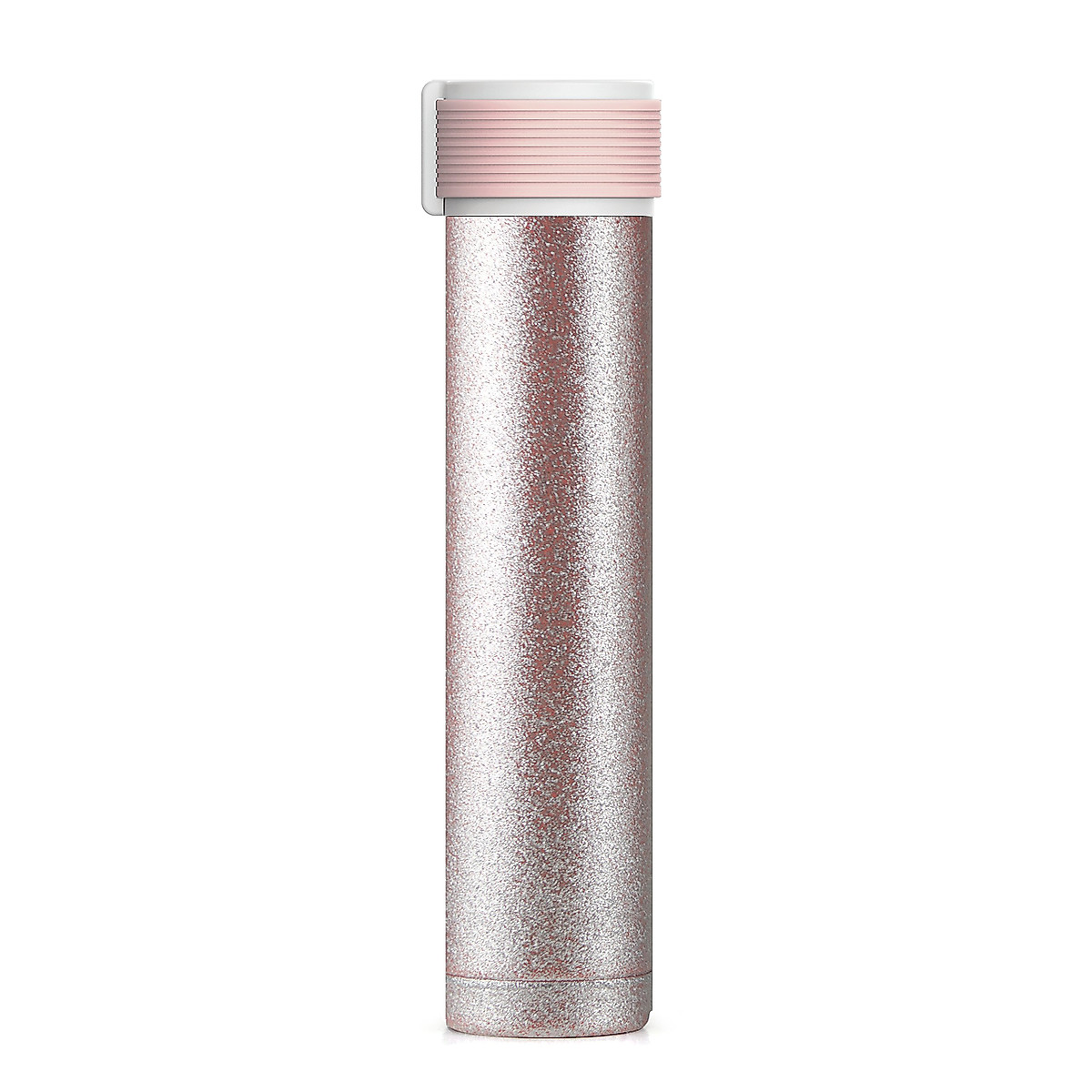 asobu Skinny Glitter Fashon Forward Double Walled Stainless Steel Insulated Water Bottle Bpa Free 8 oz (Nude)
