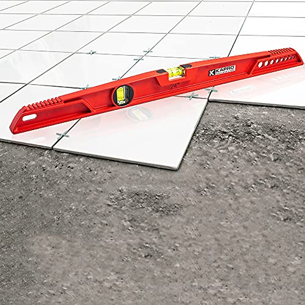 Kapro - 730 Topcast Mason Cast Level - For Masonry and Tilework - Features Shock-Resistant Vials and Strike Pads - Heavy Duty Aluminum - 32 Inch