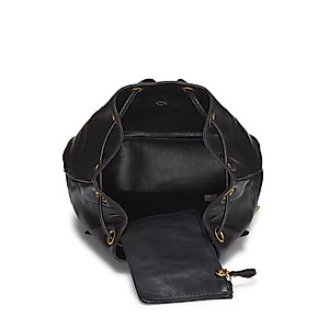 CHANEL, Pre-Loved Black Lambskin Bucket Backpack Medium, Black
