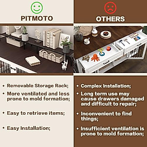 74.8" XXL Double Dog Kennel Furniture for Large Breed,Heavy Duty Wooden Dog Crate Cage Furniture Style with Storage Rack Shelf and Divider for 2 Dogs Indoor,White