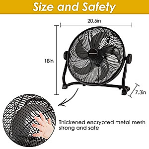 Rechargeable Cordless Floor Fan,16-Inch,Cordless Outdoor Fan, Industrial Fan,Air Circulating Fan ith 360-Degree Tilt,High Velocity Electric Industrial and Home Floor Fan for Camp, Commercial,Office …
