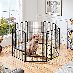 Yaheetech Dog Playpen Outdoor, 8 Panel Dog Fence 40" Indoor Pet Pen for Large/Medium/Small Dogs Heavy Duty Pet Exercise Pen for Puppy/Rabbit/Small Animals Portable Playpen for RV Camping Garden Yard