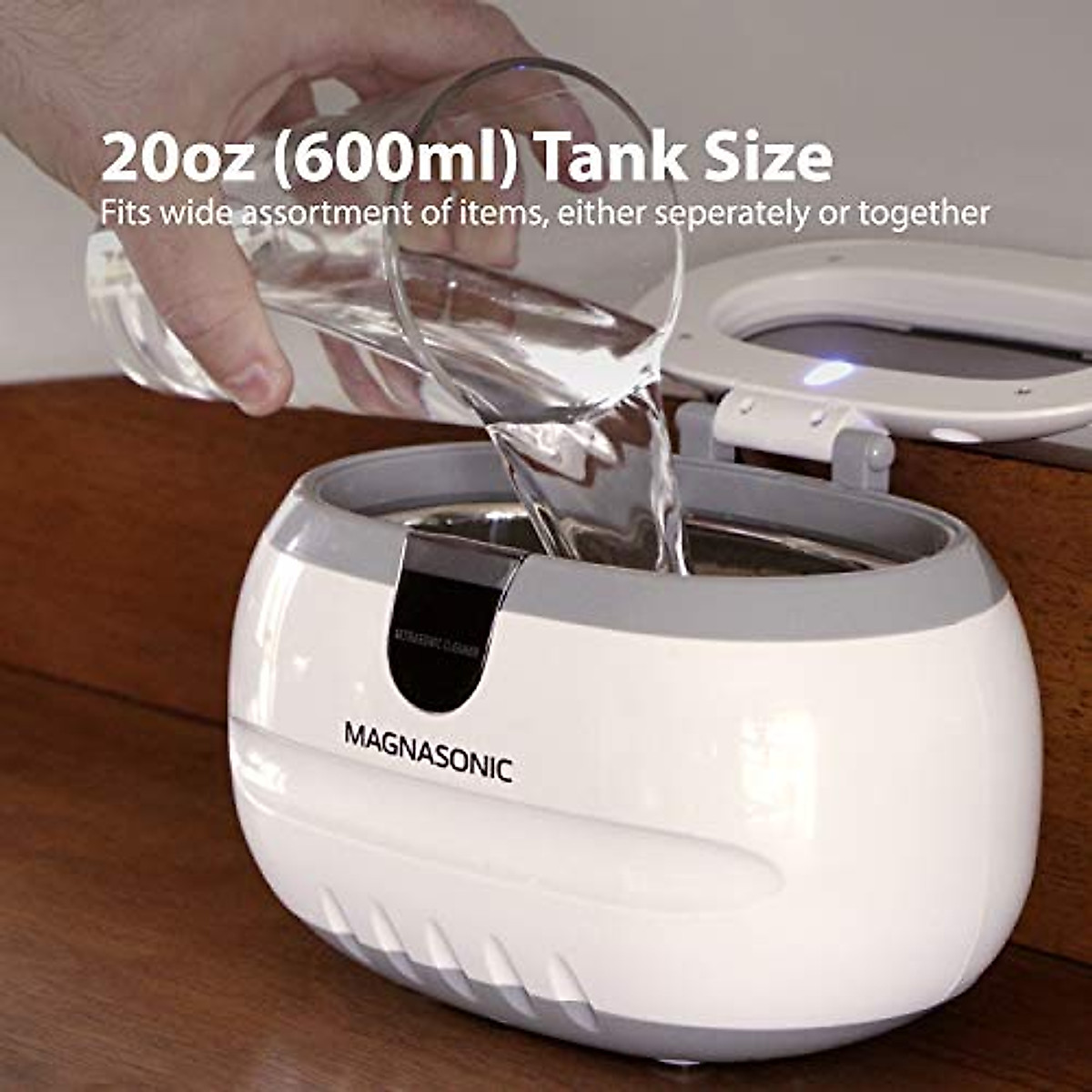 Magnasonic Professional Ultrasonic Jewelry Cleaner Machine for Cleaning Eyeglasses, Watches, Rings, Necklaces, Coins, Razors, Dentures, Combs, Tools, Parts, Instruments (CD2800)