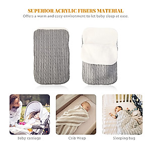 oenbopo Newborn Baby Swaddle Blanket Wrap, Thick Baby Kids Toddler Knit Soft Warm Fleece Blanket Swaddle Sleeping Bag Sack Sleep Bag Stroller Unisex Wrap for 0-13 Month Baby Boys Girls