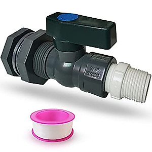 Voaesdk PVC Spigot Kit Rain Barrel Faucet Kit 3/4 inch Rain Barrel Valve with Bulkhead Fitting Adapter,PTFE,PVC Hose Adapter for Water Tanks,Aquariums,Tubs,Pools,Garden Barrels