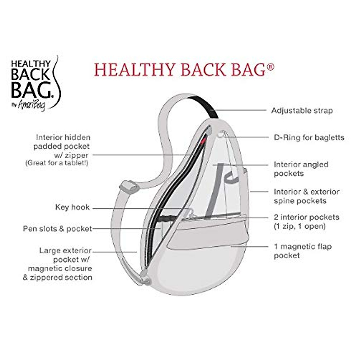 AmeriBag Classic Healthy Back Bag tote Distressed Nylon Medium (Vintage Indgo)