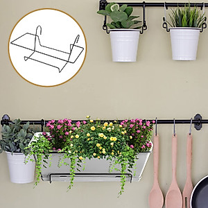 YARNOW Flower Pot Hanger Black Stand Black Flower Pots Hanging Wall Planters Hanging Flower Pot Black Plant Pot Hanging Plant Pots Black Hanging Planter Bonsai Rack Iron Track Rectangle