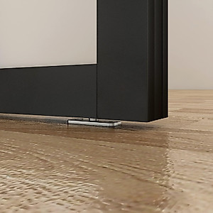 BARNSMITH 36in x 84in Frosted Glass Barn Door with 6.6FT Top Mounted Hardware kit DIY 6 Lites Tempered Glass Modern Aluminum Sliding Door Disassembled Easy Installation