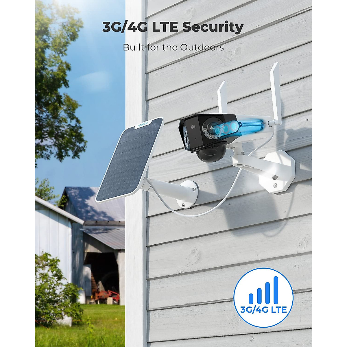REOLINK 4G LTE Cellular Security Camera Outdoor 4 MP, Dual-Lens Wide View, No WiFi, Wireless Solar Battery Powered, 2K Spotlight Color Night Vision, Local Storage, 2-Way Talk, Motion Only Alert