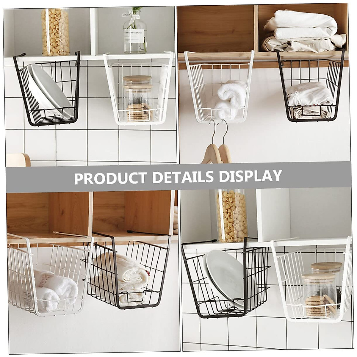 STOBAZA Cabinet Hanging Storage Hanging Baskets Sliding Shelf 1pc Storage Hanging Basket Office Wrought Iron Sink White Wire Rack Cabinet Organizer Storage Sundries Organizer