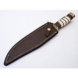 Custom Damascus Knife Hunting Knife | Best Outdoor Knife Camping Knife | Beautiful Burl Wood Handle