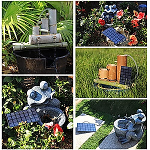 Solar Fountain Pump with Panel - AMZTime 2.5W DIY Solar Water Pump Kit with 6 Nozzles and 4ft Water Pipe, Solar Powered Fountain for Bird Bath, Fish Tank, Outdoor Pond, Patio Garden