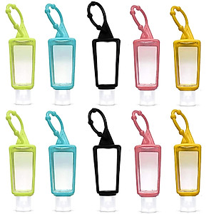 10 Pack Keychain Empty Squeeze Bottle With Holder,Travel Size 1 oz Leakproof Squeeze Bottles for kids and adult party favor (10Pack)