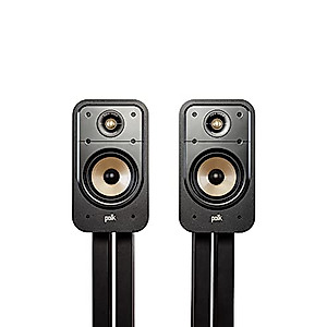 Polk Signature Elite ES20 Bookshelf Speaker - Hi-Res Audio Certified, Dolby Atmos & DTS:X Compatible, 1" Tweeter & 6.5" Woofer, Power Port Technology for Effortless Bass (Pair, Stunning Black)