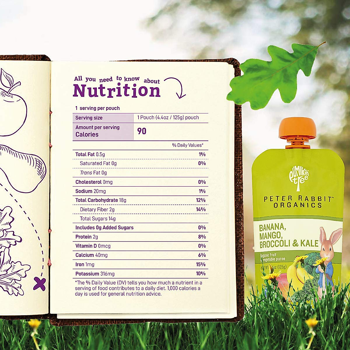 Peter Rabbit Organics Kale, Broccoli and Mango, 4.4-Ounce Pouches (Pack of 10)