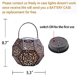 Solar Lantern Hanging Garden Outdoor Lights Metal Waterproof LED Table Lamp