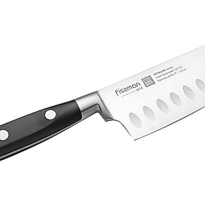 FISSMAN Santoku Knife 7 inch KITAKAMI Series Knives (X50CrMoV15 steel) - Stainless Steel Multipurpose Knife Ergonomic Non-Slip Handle