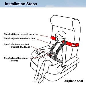 ROSROSE Child Airplane Safety Travel Harness, Airplane Travel Accessories for Kid Toddler, Child Aviation Flight Seat Device, Safety Restraint System Keep Your Child Safe (Not Suitable for Vehicles)