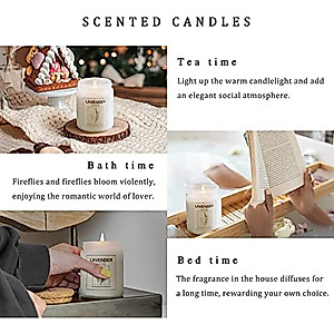 Candles for Home Scented, 4 Pack Scented Candles Gifts for Women 28 oz 200 Hour Long Lasting Natural Soy Candles, Lavender, Lemongrass & Eucalyptus, Apple Cinnamon 3 scents