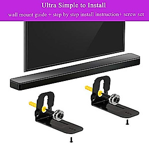 Wall Mount Bracket for Samsung Soundbar HW-T510 HW-T450 HW-T550 HW-T650 HW-T410 HW-S60A HW-A550 HW-B450 HW-Q800B HW-Q60R HW-Q70R HW-MS57C HW-MS6500 HW-MS6511 HW-MS660 HW-MS661 HW-H450 HW-J355 HW-J450