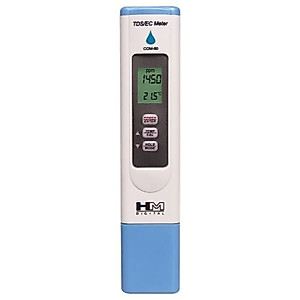 HM Digital COM-80 Electrical Conductivity (EC) and Total Dissolved Solids Hydro Tester, 0-5000 ppm TDS Range, 1 ppm Resolution, 2% Readout Accuracy