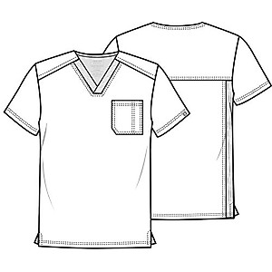 Cherokee Men's Tuckable V-Neck Scrub Top with Trio Blend Stretchable Fabric WW755AB, M, Black