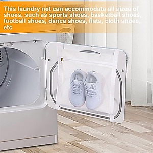 KASCLINO Sneaker Washing Machine Bag, Laundry Dryering Net Bag for Shoes Portable Sneaker Mesh Washing Bag with Elastic Strap Zip Closure for Boost Slipper Shoes