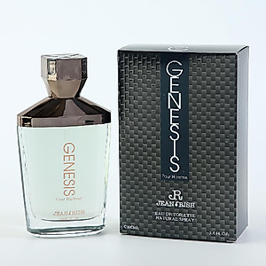 Jean Rish Genesis Pour Homme Eau De Toilette Perfume for Men (3.4 Fl Oz / 100ml) with Lemon, Woody & Lavender Notes - Long Lasting and Luxury Fragrance