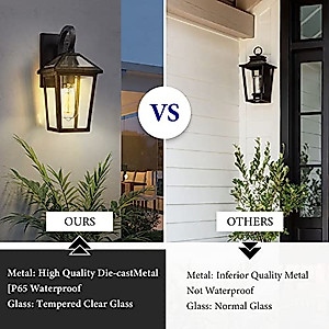 Luminzone Outdoor Lights Fixtures Wall Mount, Outdoor Wall Lantern with Clear Glass Waterproof Outside Exterior Wall Sconce Lights Fixture for House, Front Porch, Patio ，2 Pack