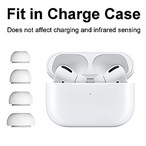 [8 Pairs] Compatible with AirPods Pro 2 Ear Tips, Silicone Replacement XS/S/M/L 4 Size Fit in Charging Case Earbuds Eartips with Storage Box Compatible with AirPods Pro ( XS/S/M/L White )