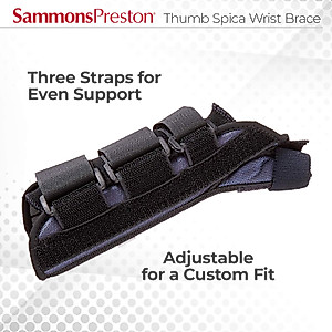 Sammons Preston Thumb Spica Wrist Brace, Thumb Splint, Wrist Splint for Wrist Support, Wrist Brace, Thumb Brace for CMC & MC Joints, Wrist Spica, Thumb Spica, Thumb Support, Right Hand, Large