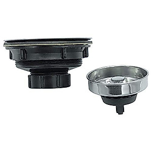 Basket Strainer 4 Inch Kitchen Sink Steel Drain with ABS Base and Removable Strainer Assembly, For American Standard Kitchen Sink With 3-1/2 Inch Drain Hole