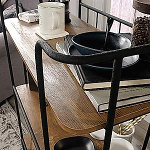 Sauder Station House Storage Cart, L: 32.323" x H: 15" x W: 40.748", Etched Oak Finish