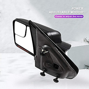 INEEDUP Tow Mirror Towing Mirror Fits for 2004-2014 for Ford for F-150 with Power Heated Turn Signal Light Left Driver Side Manual Folding 1 Piece