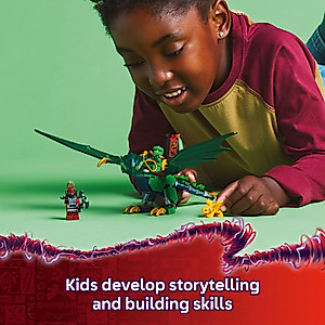 LEGO NINJAGO Lloyd's Green Forest Dragon Toy - Pretend Play Building Toy for Boys and Girls, Ages 6+ - Easter Basket Gift for Kids - Dragon Figurine with 2 Minifigures for Kids - 71829
