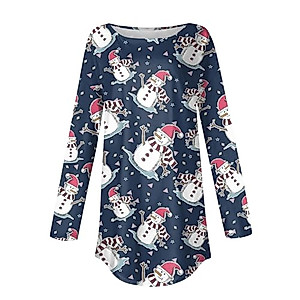 JJHAEVDY Christmas Fashion Sweatshirts for Women Fashion Pullover Classic Fall Sweatshirts Color Blocking Tunic Fall Clothes for Women 2023 Shirts（4-White，Large）