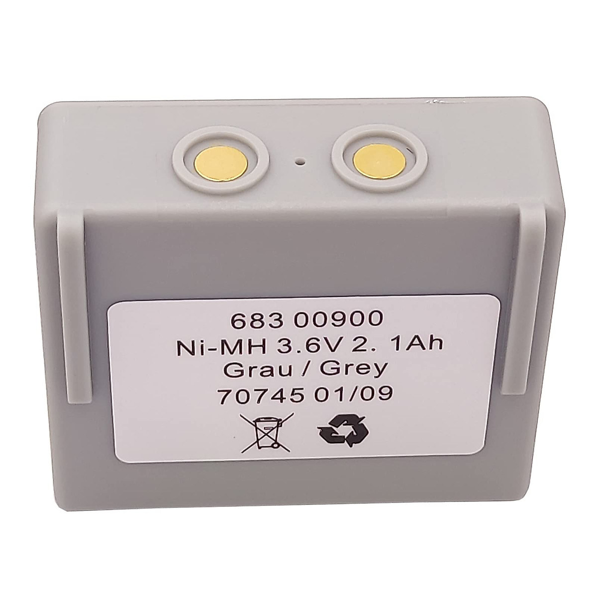 3.6V 2100mAh 2.1Ah Ni-Mh Rechargeable Battery 68300900 for HETRONIC Remote Control, Grey 683 00900 Battery, Pack of 2