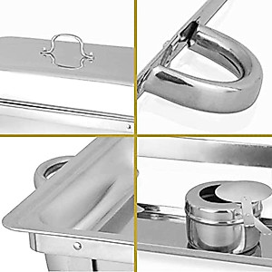 Stainless Steel Food Warmer Buffet Dish Catering Pan, Buffet Heater Stainless Steel Chafing Dish with Food Pans Fuel Holders, for Catering Buffet (Three Grid) (Single Grid)